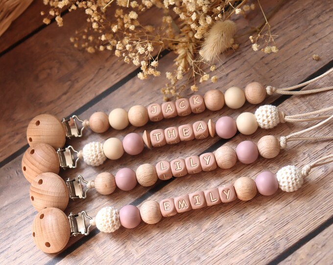 Pacifier Clip Monogram Pacifier Clip Baby Girl Personalized Baby Gift ...