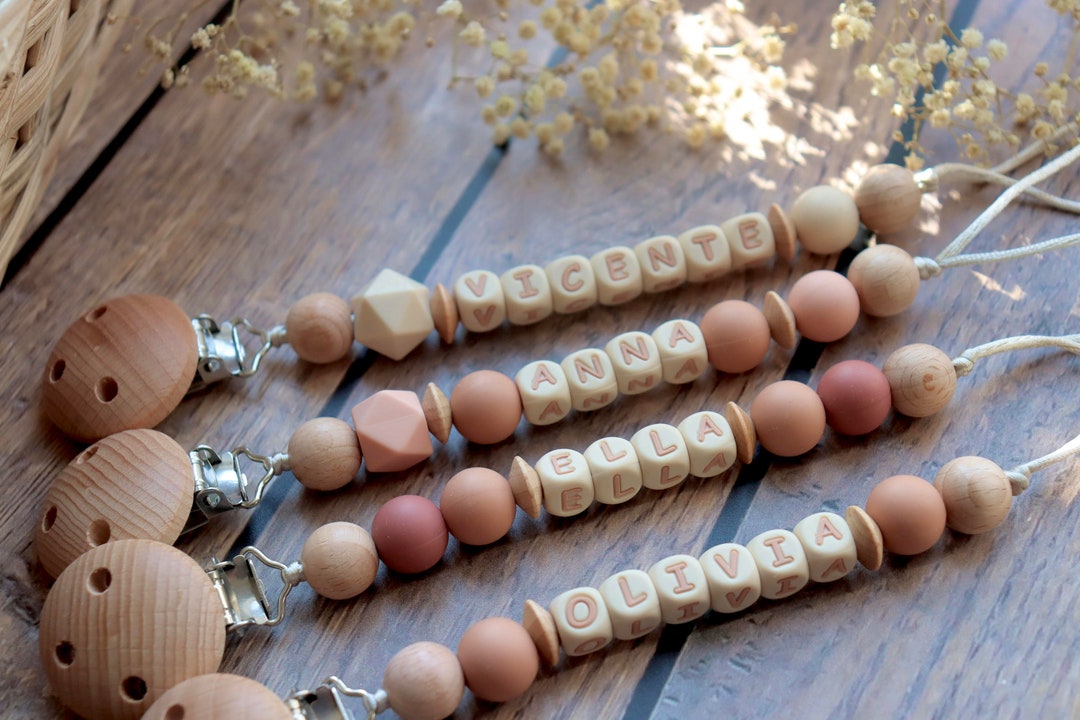 PERSONALISED Dummy Chain Pacifier Clip Dummy Holder Personalised Baby ...