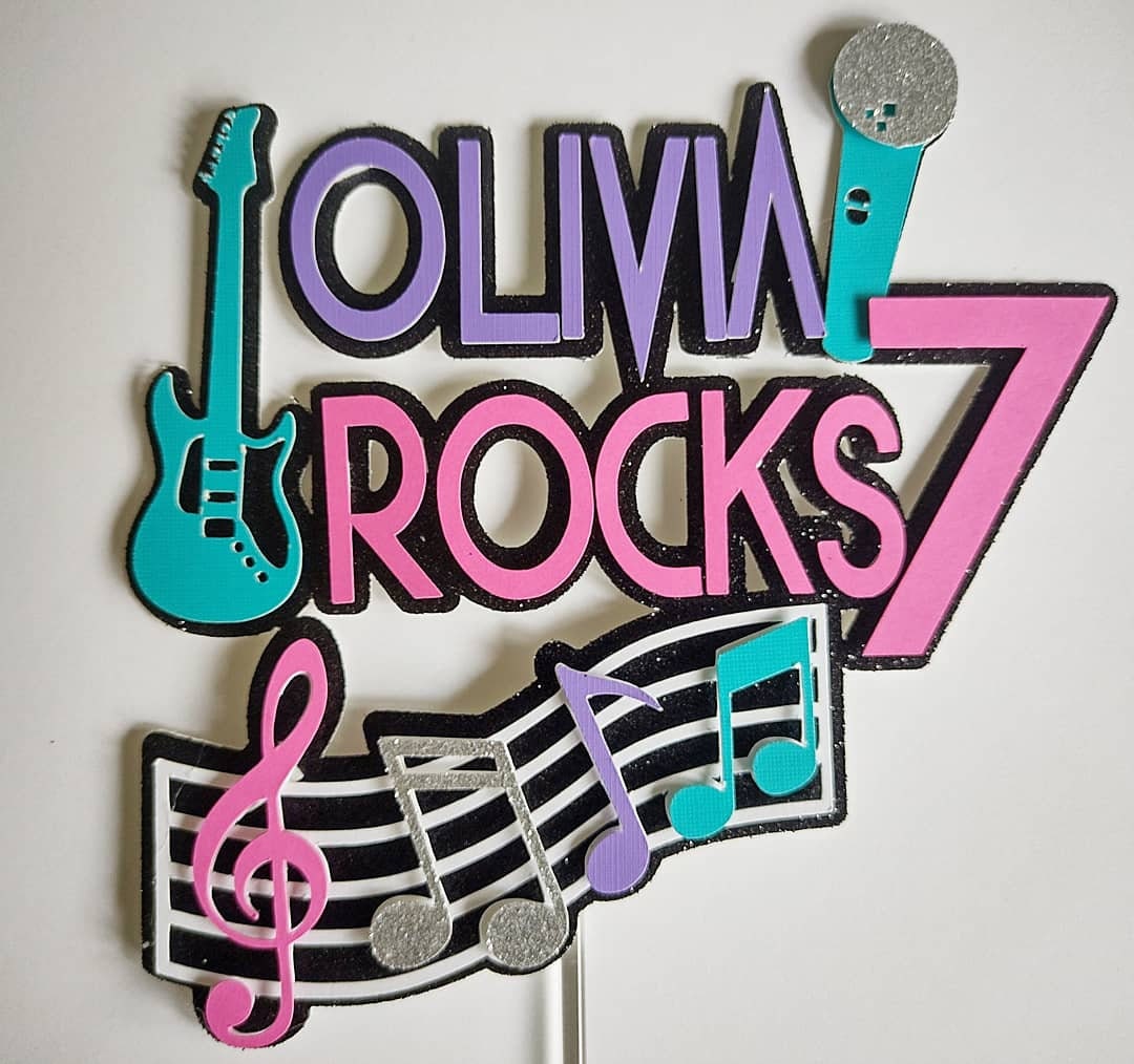 Rock N' Roll Cake Topper - Etsy