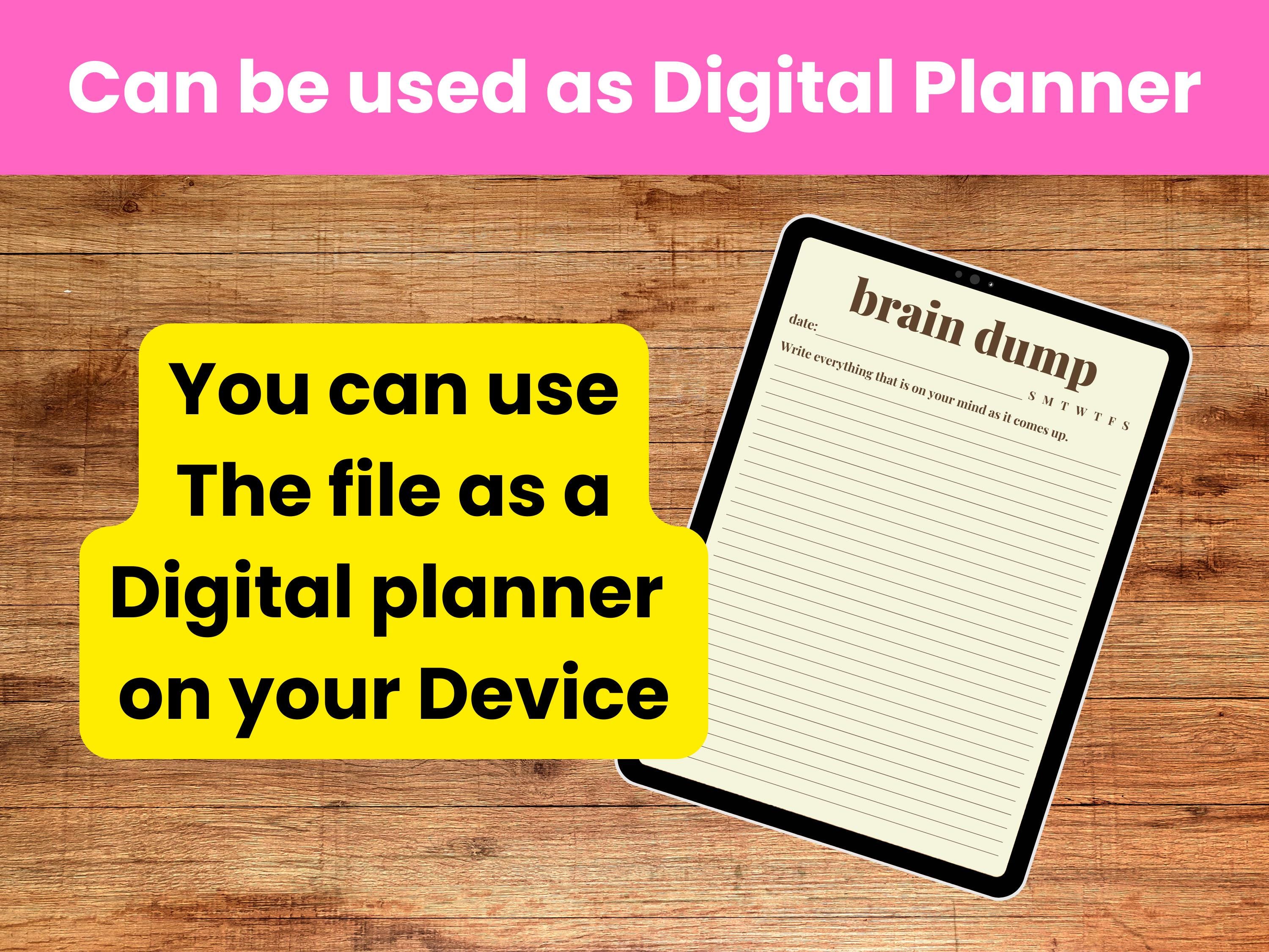 Brain Dump Printable | Mind Declutter Worksheet | Digital To-do List ...