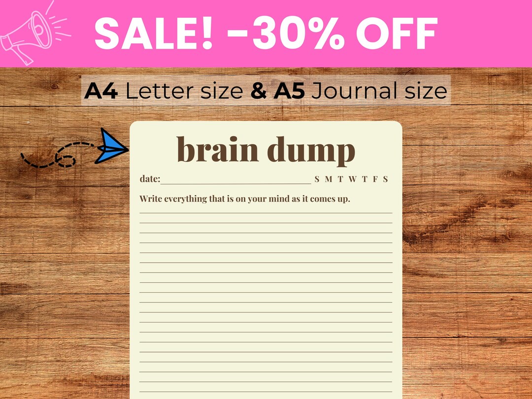 Brain Dump Printable | Mind Declutter Worksheet | Digital To-do List ...
