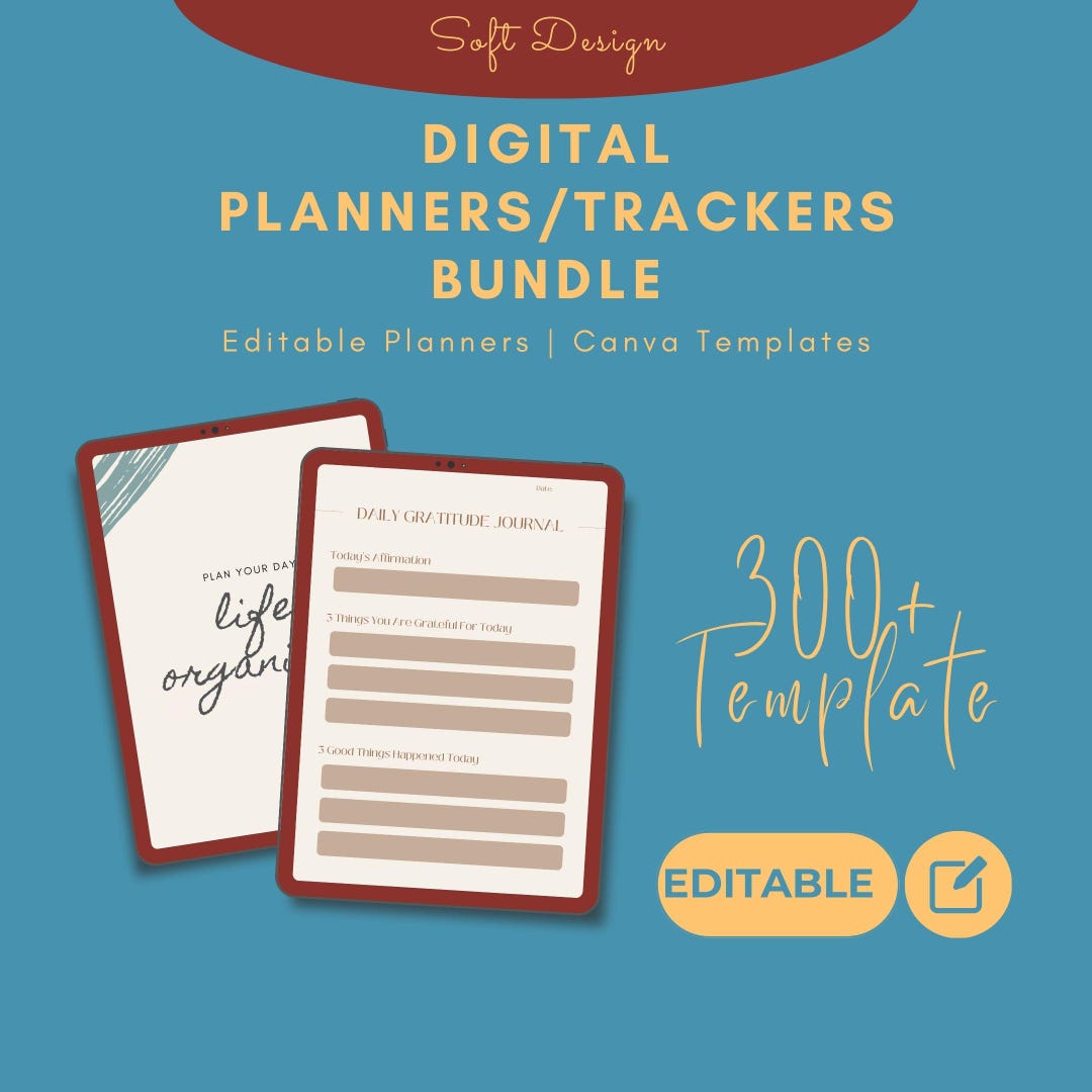 Ultimate Canva Template Bundle | 300+ Editable Planners Trackers ...