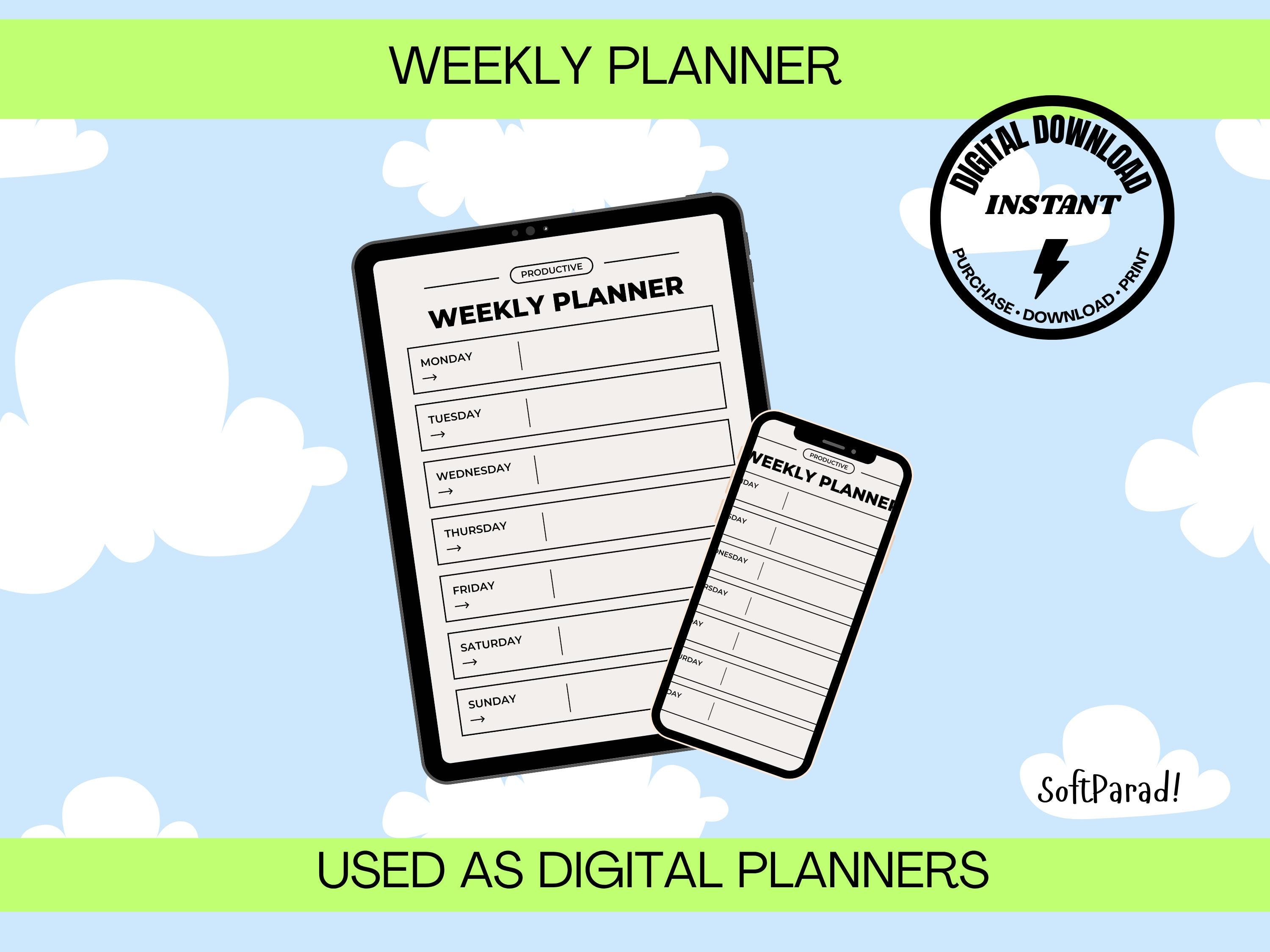 Simple Weekly Planner | Minimalist Schedule Template | Clean Weekly ...