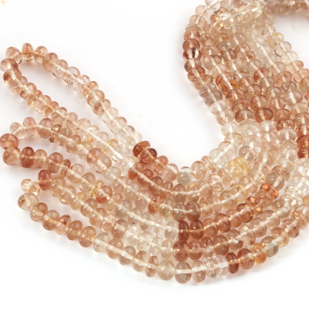 1 Strand Imperial Topaz Rondelle Beads, Smooth Beads, 15 Inches 7mm ...