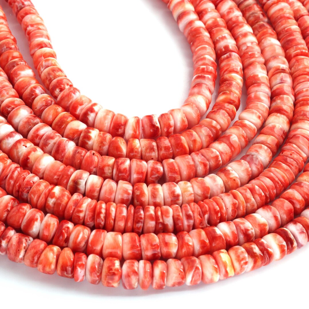 AAA Ruby-red Spiny Oyster Shell Heishi Beads: 8mm, 16 Inch Strand - Etsy