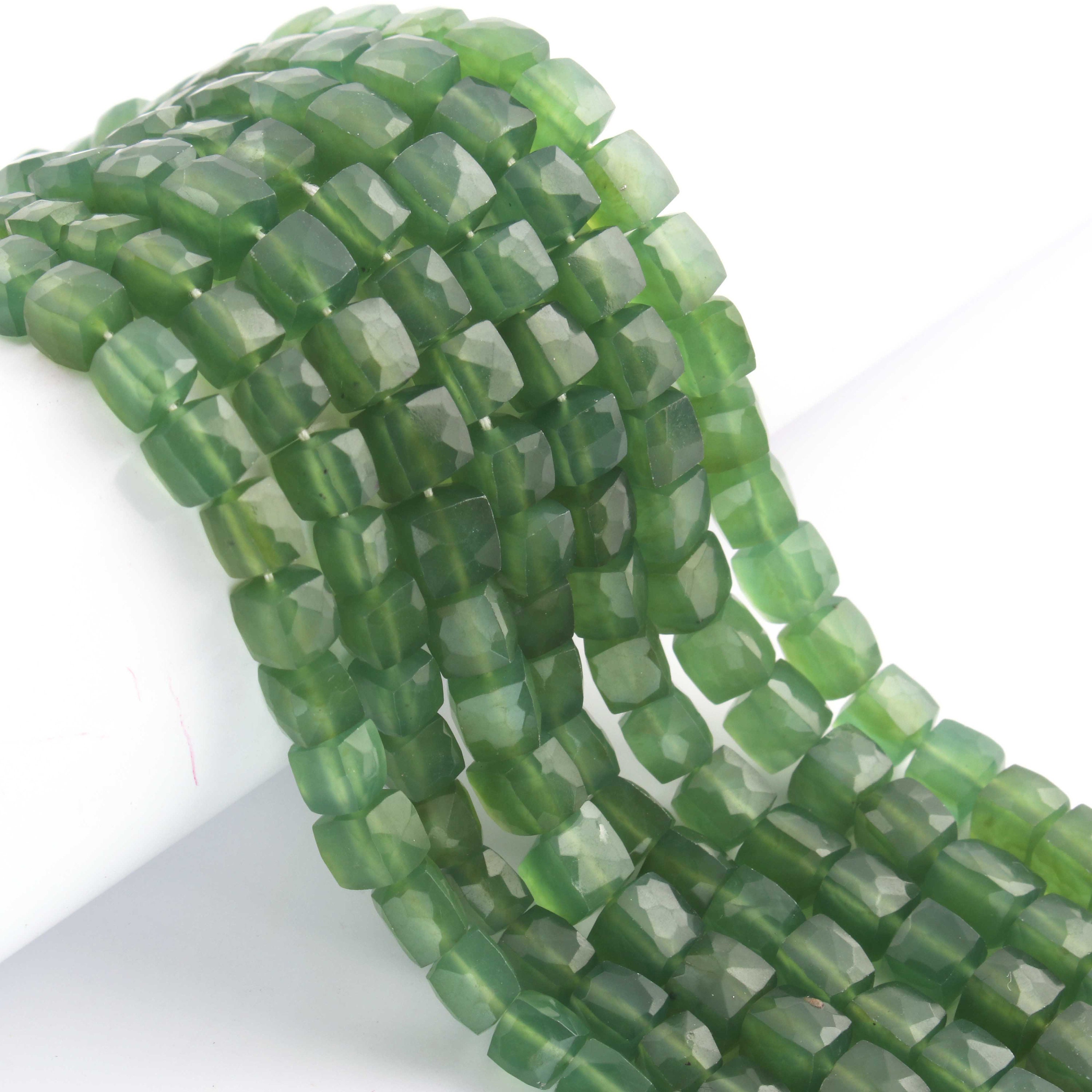 1 Strand Vessonite Cube Briolette, Box Shape Faceted Beads, 8 Inches ...