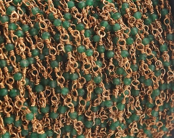 5 Feet Labradorite+ Gold Pyrite Gemstone Rosary Chain, 3.5mm-4mm ...