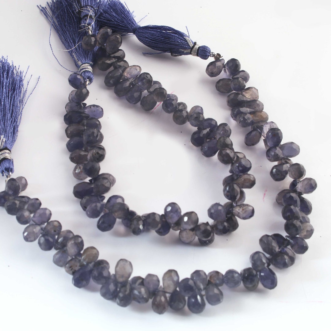 1 Strand Iolite Beads, Tear Shape Faceted Beads, 8 Inches 10mmx4mm ...