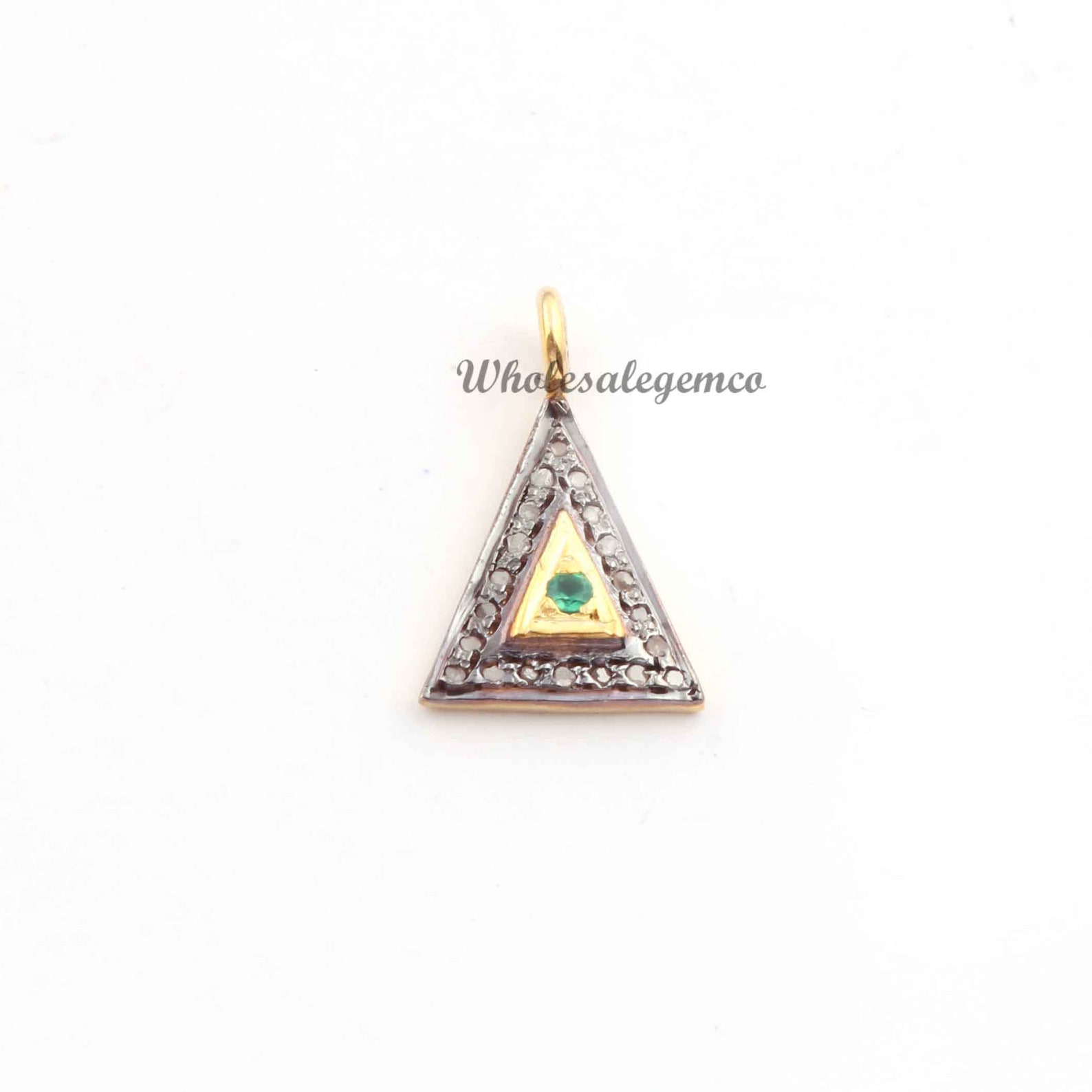 1 Pc Pave Diamond Pendant Triangle Shape Gemstone in the - Etsy