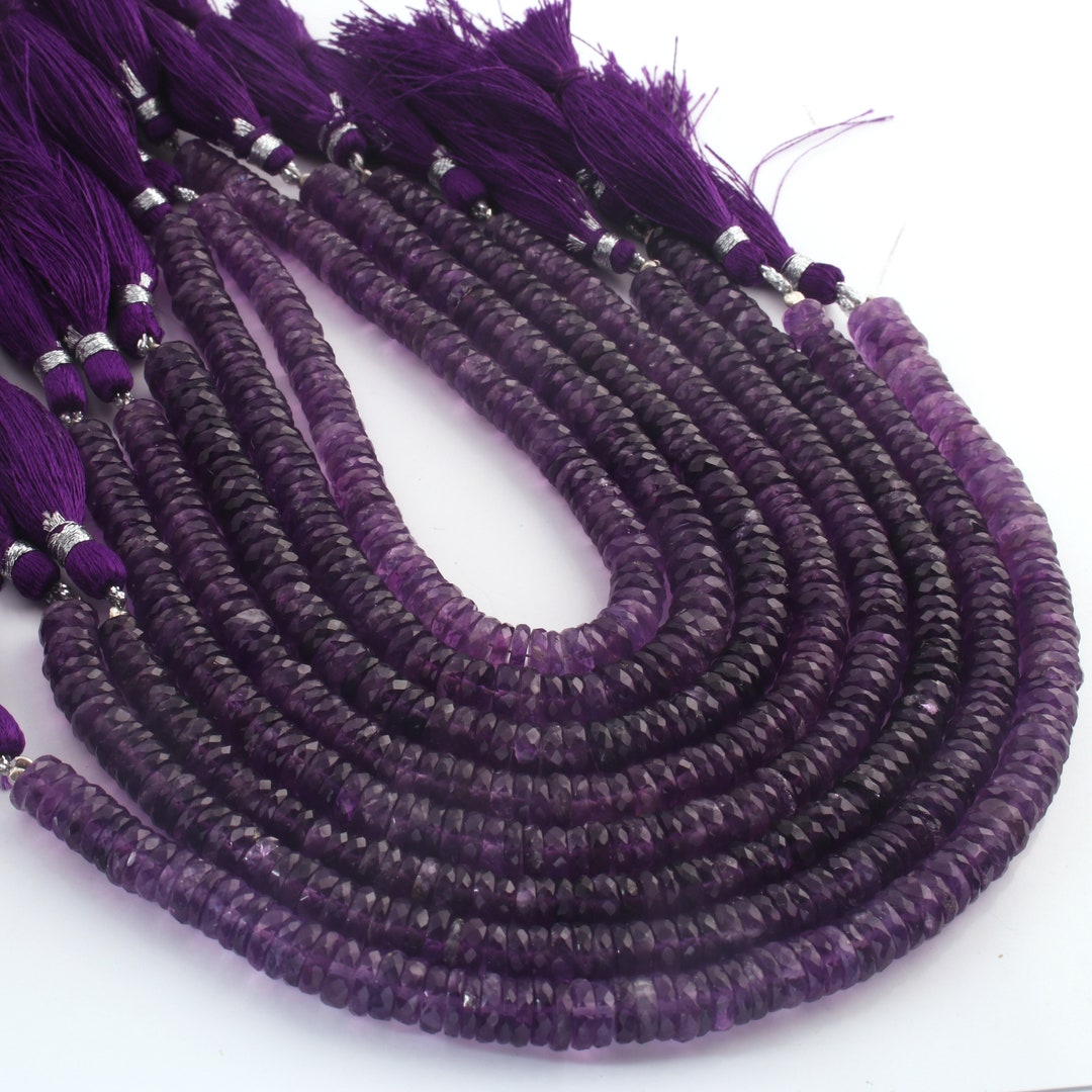 1 Strand Amethyst Wheel Briolette Tyre Faceted Beads 8 - Etsy