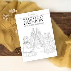 Rococo Coloring Book | Historical Dresses 18th Century | Adult Coloring ...