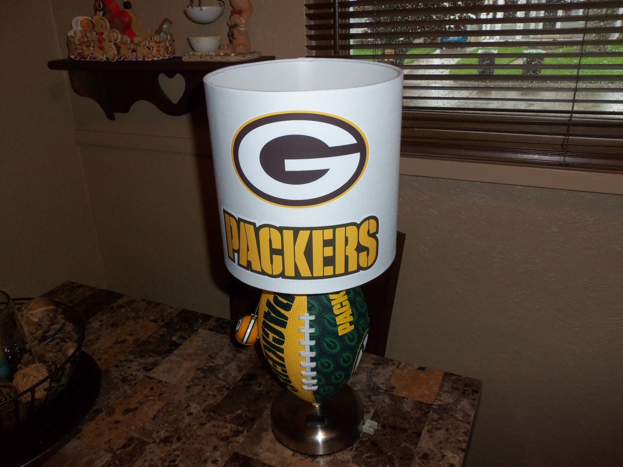 Green Bay Packers Football Table Lamp handcrafted - Etsy
