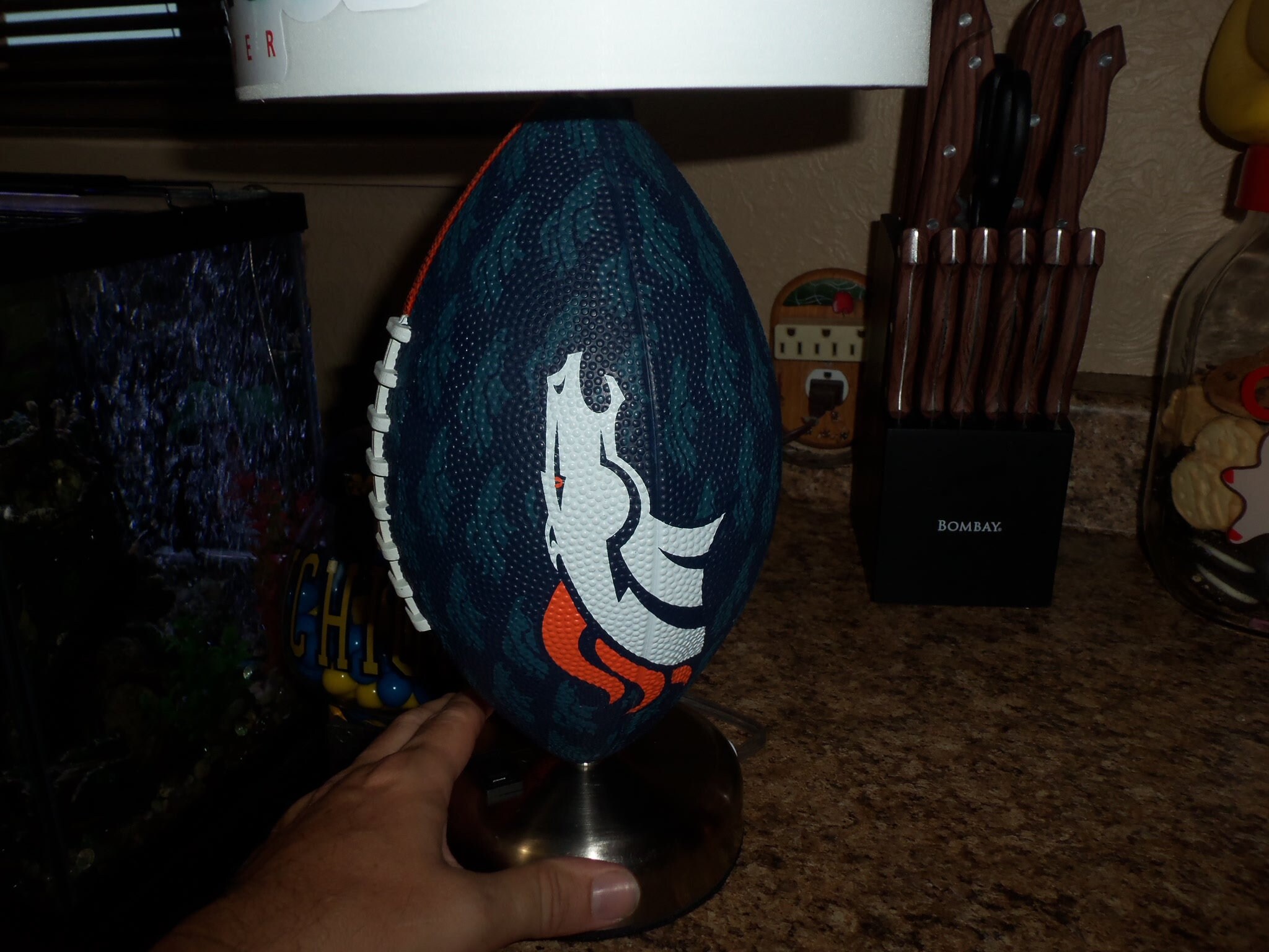 Denver Broncos Football Table Lamp handcrafted - Etsy