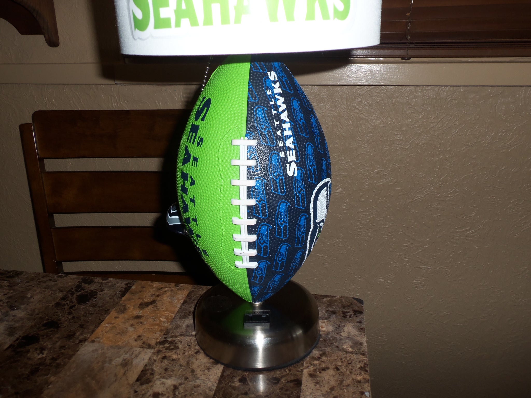 SEATTLE SEAHAWKS Football Table Lamp handcrafted - Etsy