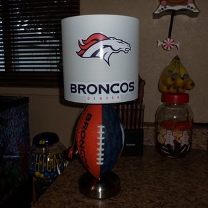 Denver Broncos Football Table Lamp handcrafted - Etsy