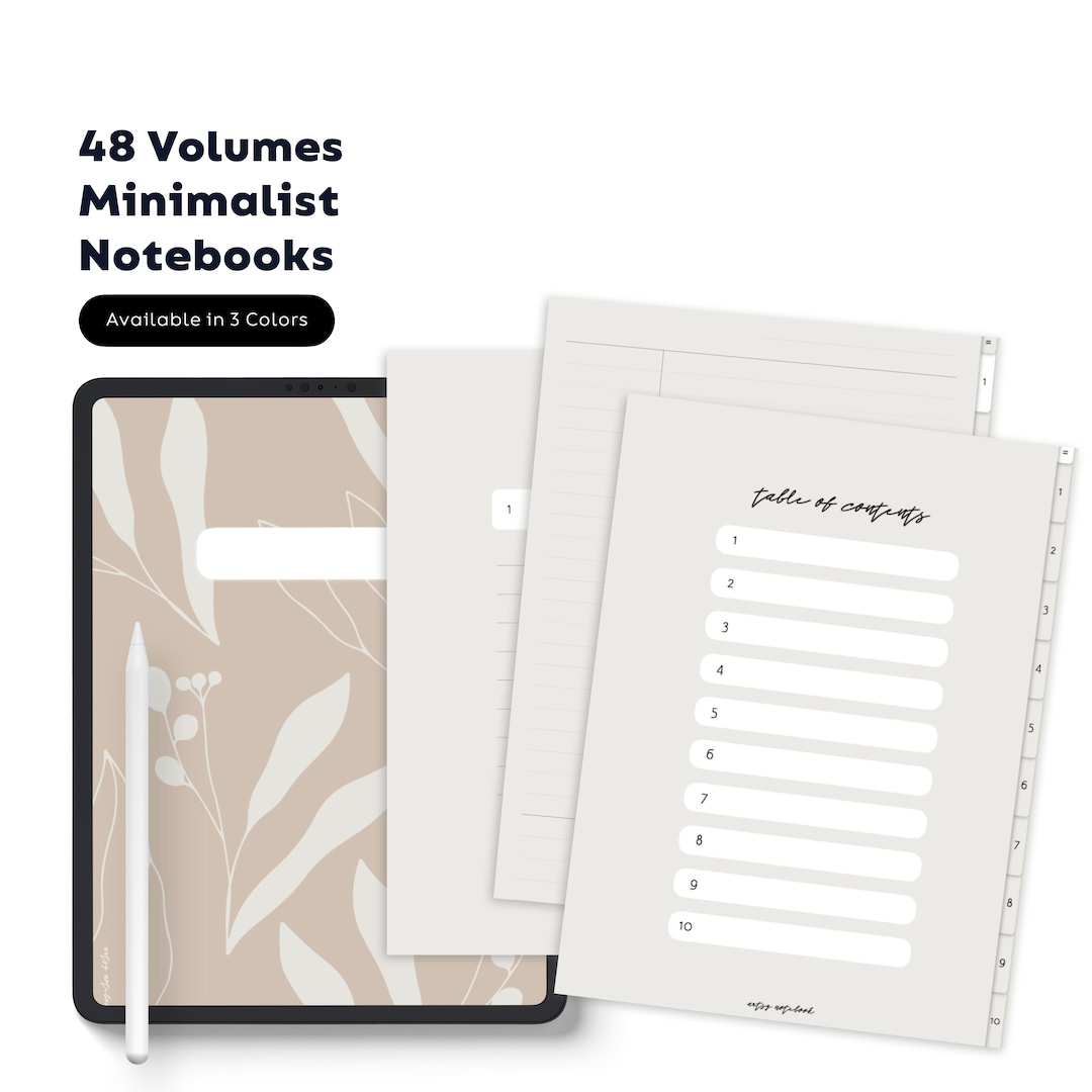 Minimalist Digital Notebooks Bundle: 48 Volumes for Goodnotes ...