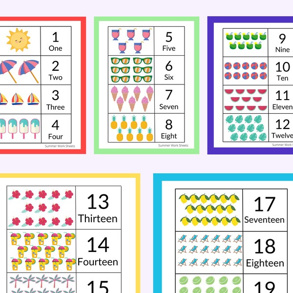 Math Counting 1-20 for Preschool Kindergarten Kids Learn Numbers With ...