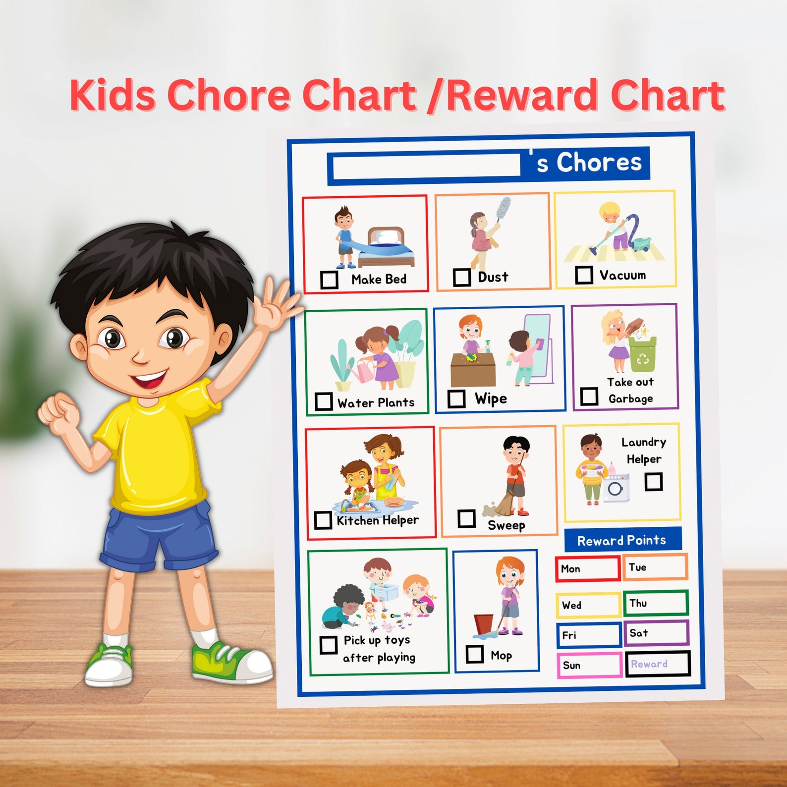 Kids Daily Weekly Chores Checklist|printable Job Chart|responsibility ...