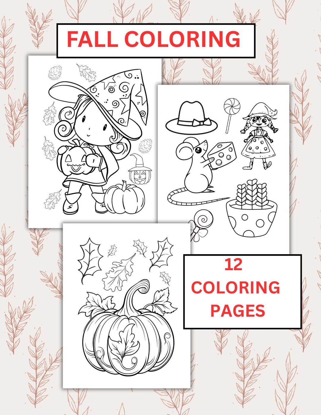 Fall Coloring Pages | Sheets| Book | for Kids | Autumn Activity Book ...