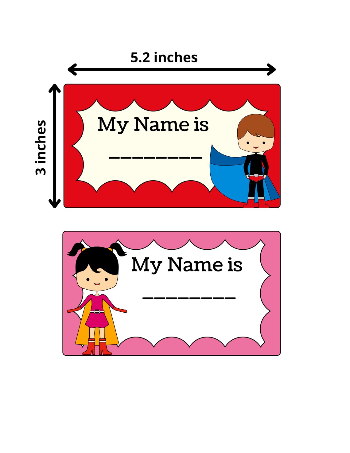 Name Tags for Classroom | Back to School Superhero Pictures for Boys ...