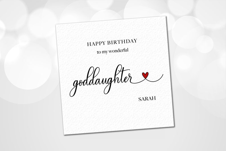 Personalised Goddaughter Birthday Card Customised Goddaughter - Etsy UK
