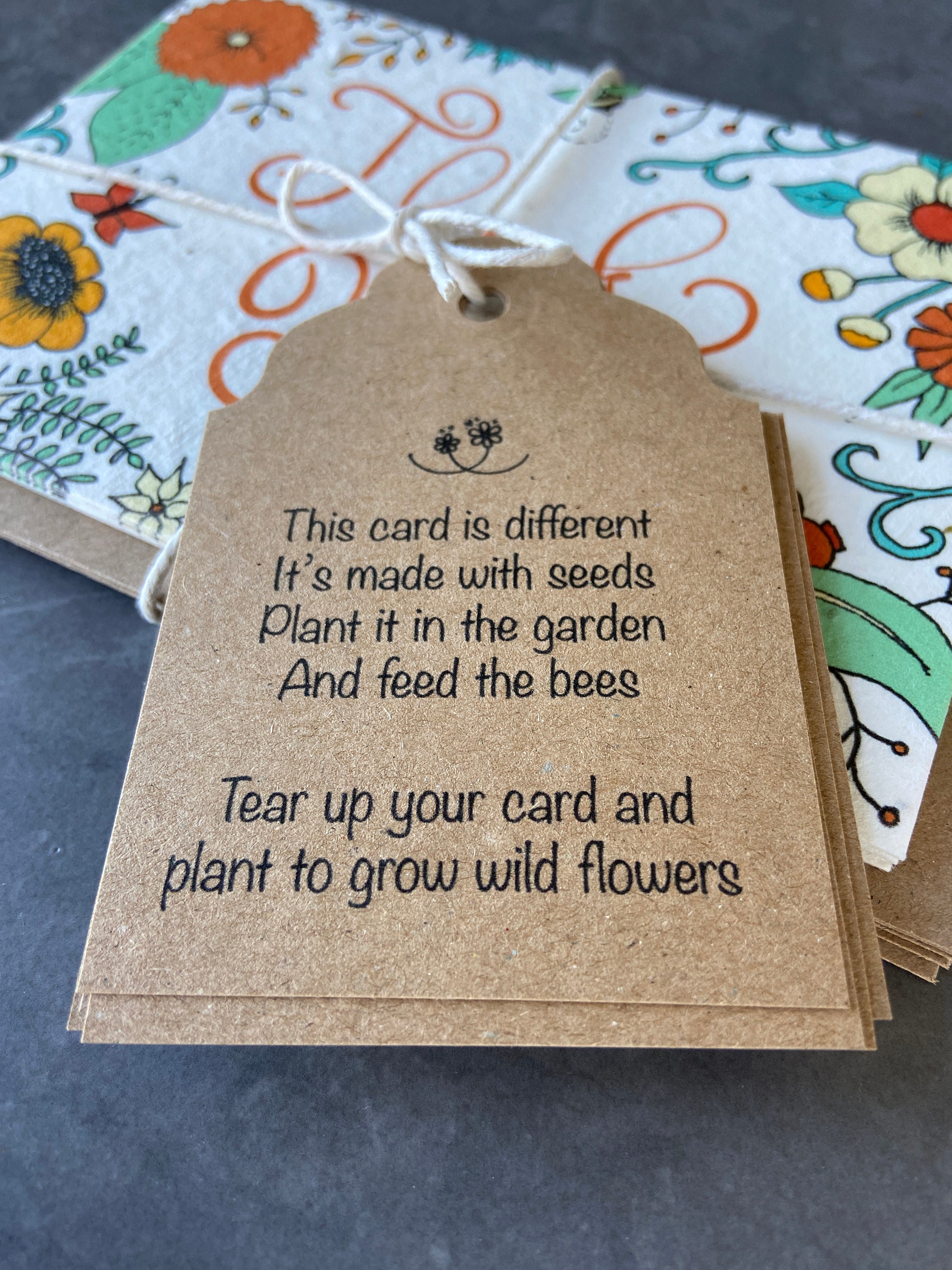 Plantable Thank You Card Pack of Seed Paper Notecards Thank - Etsy UK