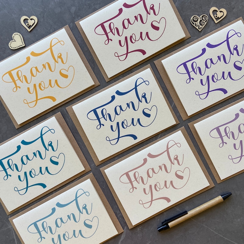 Thank You Card Set - Etsy