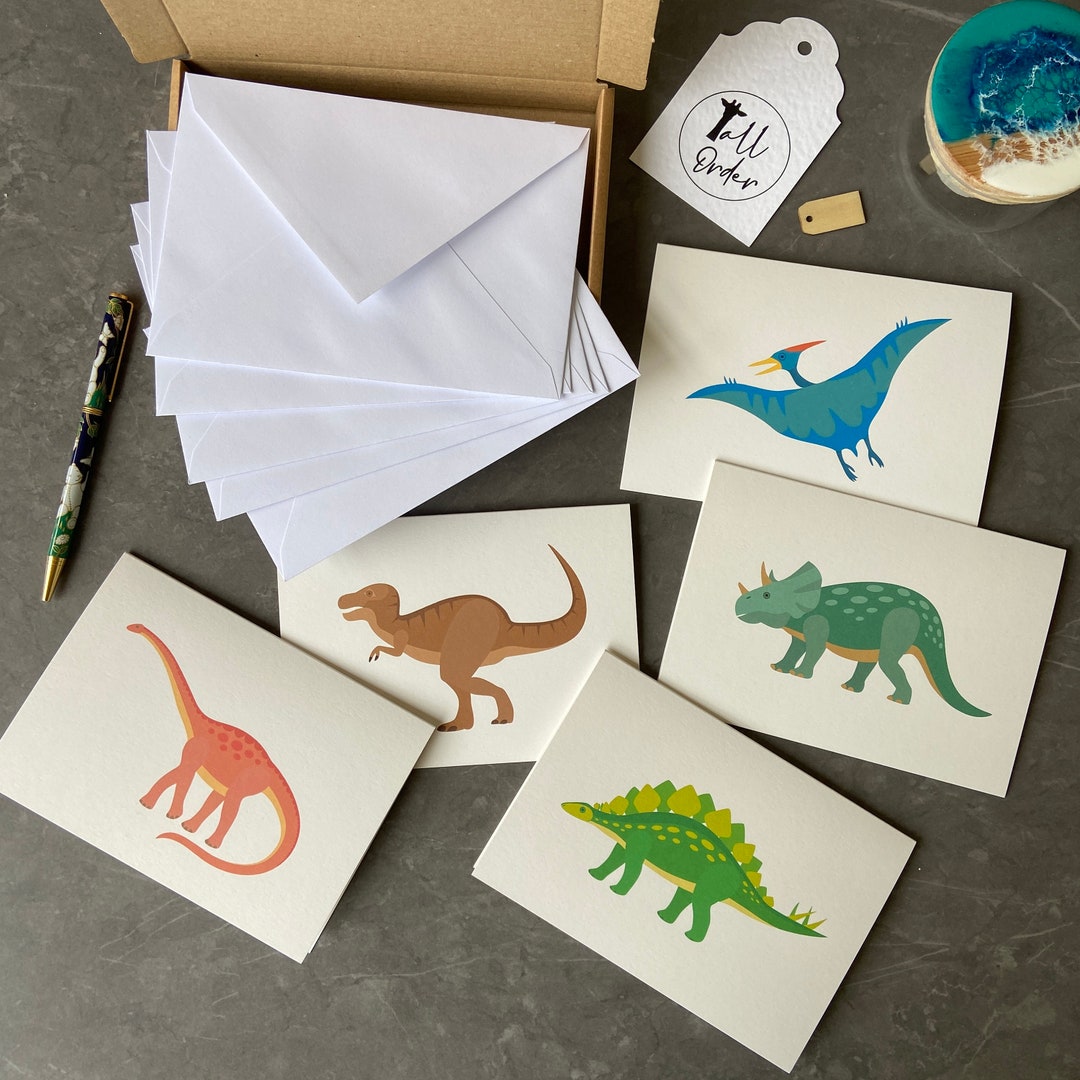 Dinosaur Cards Note Cards Thank You Cards Kid's Thank - Etsy
