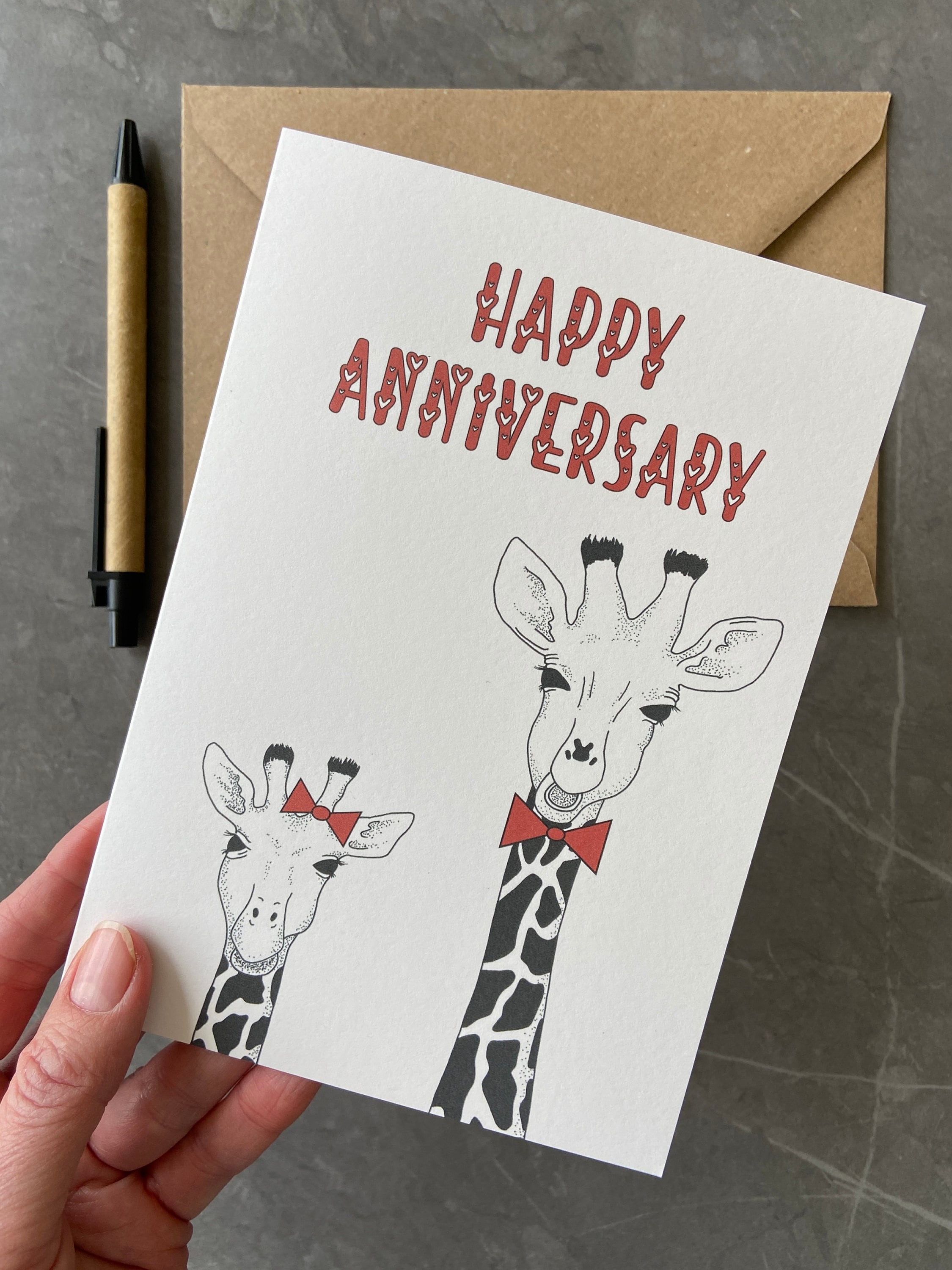 Anniversary Card Giraffe Anniversary Card Made From Fully - Etsy