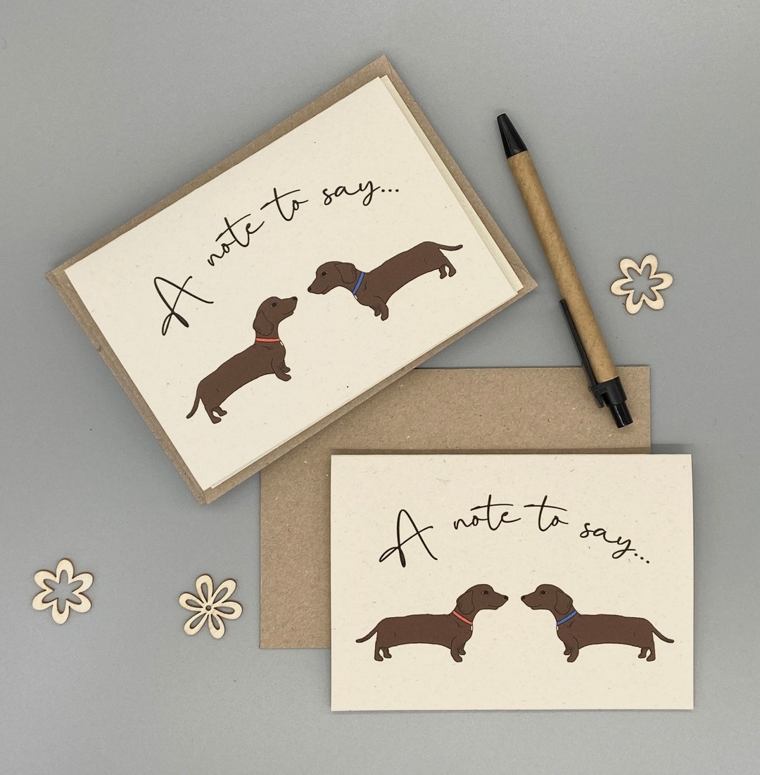Dachshund Dog Note Cards, Recycled Note Card Set, Thank You Cards ...