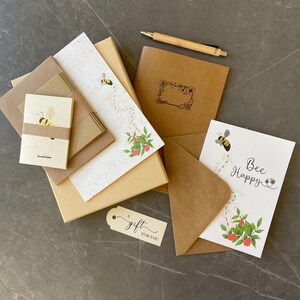 Bee Stationery Gift Set, Bee Writing Paper, Notecards and Notebook, Eco ...
