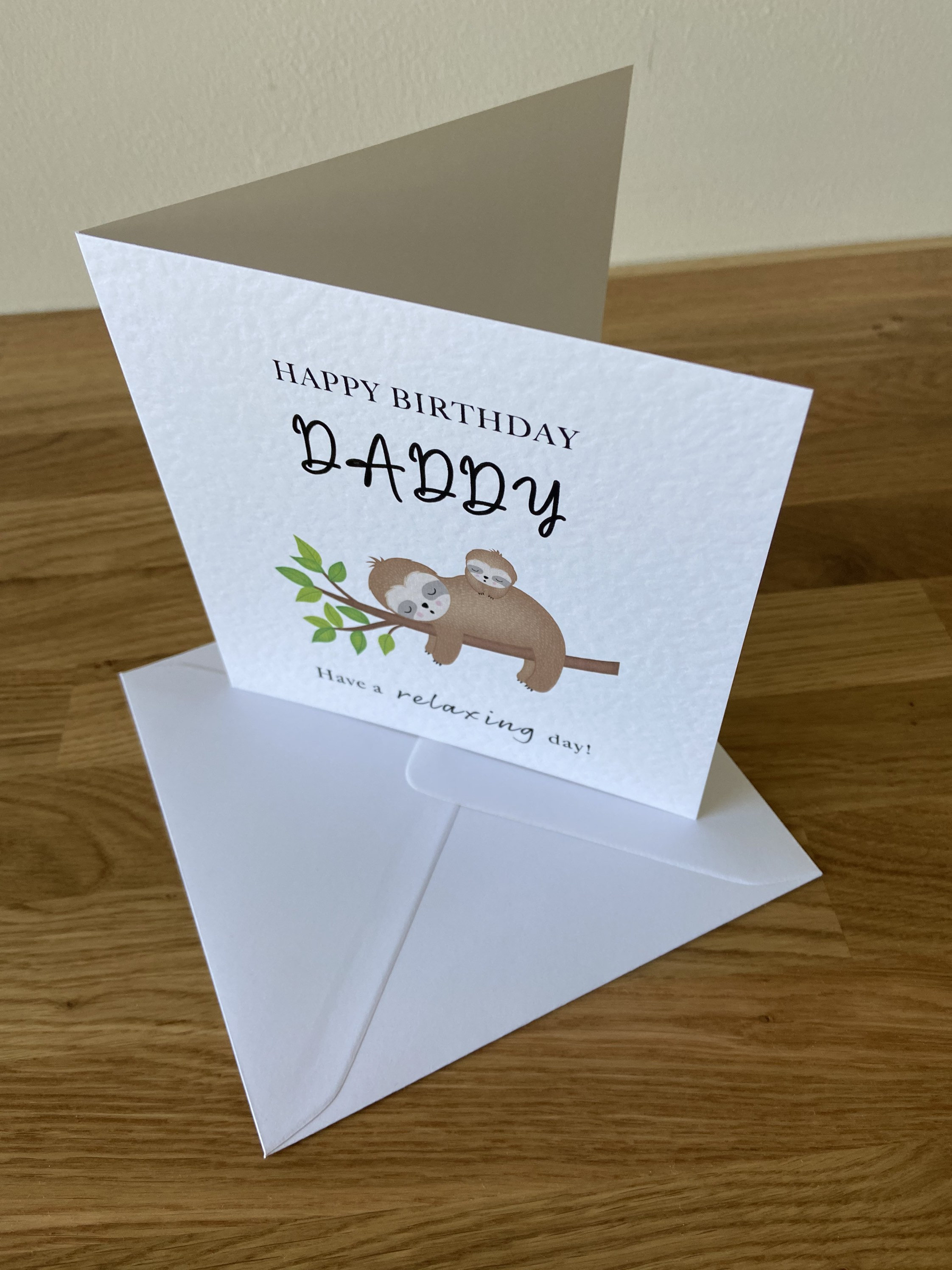 Daddy Sloth Birthday Card Daddy Birthday Card From the Kids - Etsy