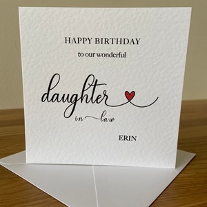 Daughter-in-law Birthday Card, Customised Daughter-in-law Birthday Card ...