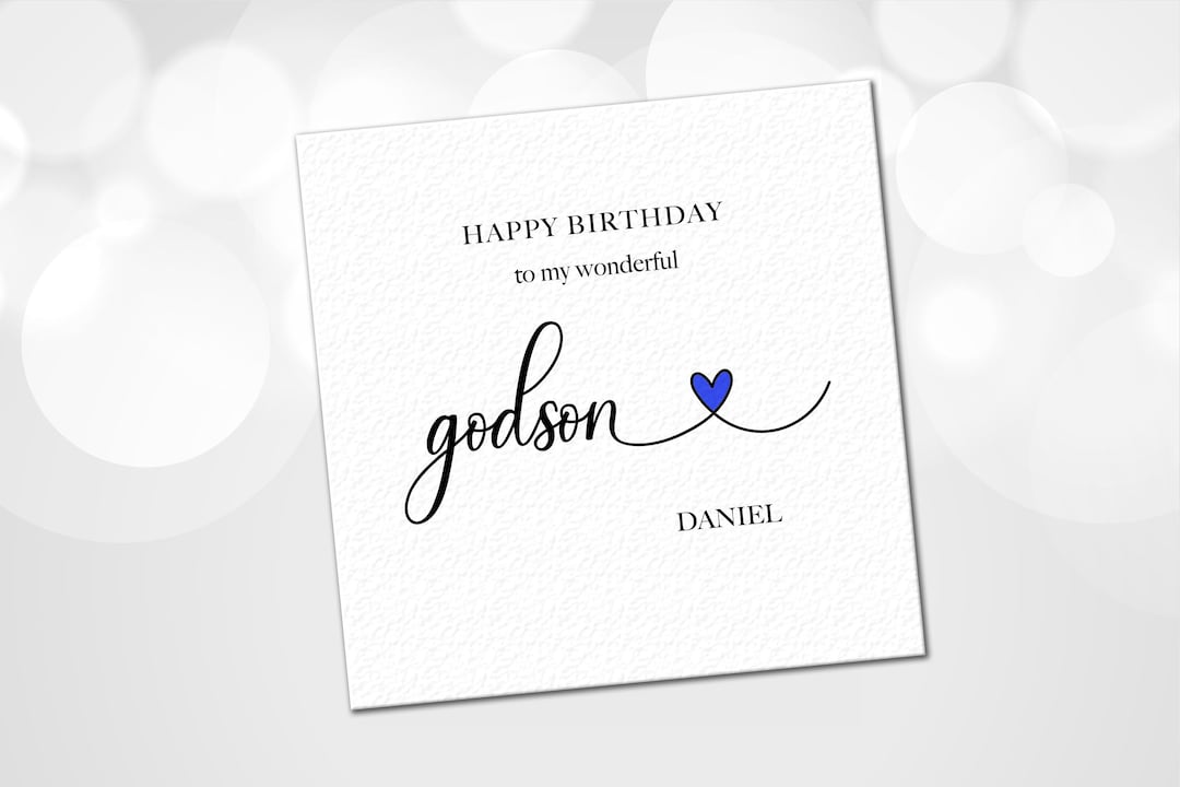 Personalised Godson Birthday Card, Customised Godson Birthday Card, Any ...