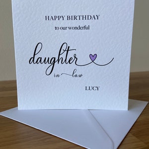 Daughter-in-law Birthday Card, Customised Daughter-in-law Birthday Card ...