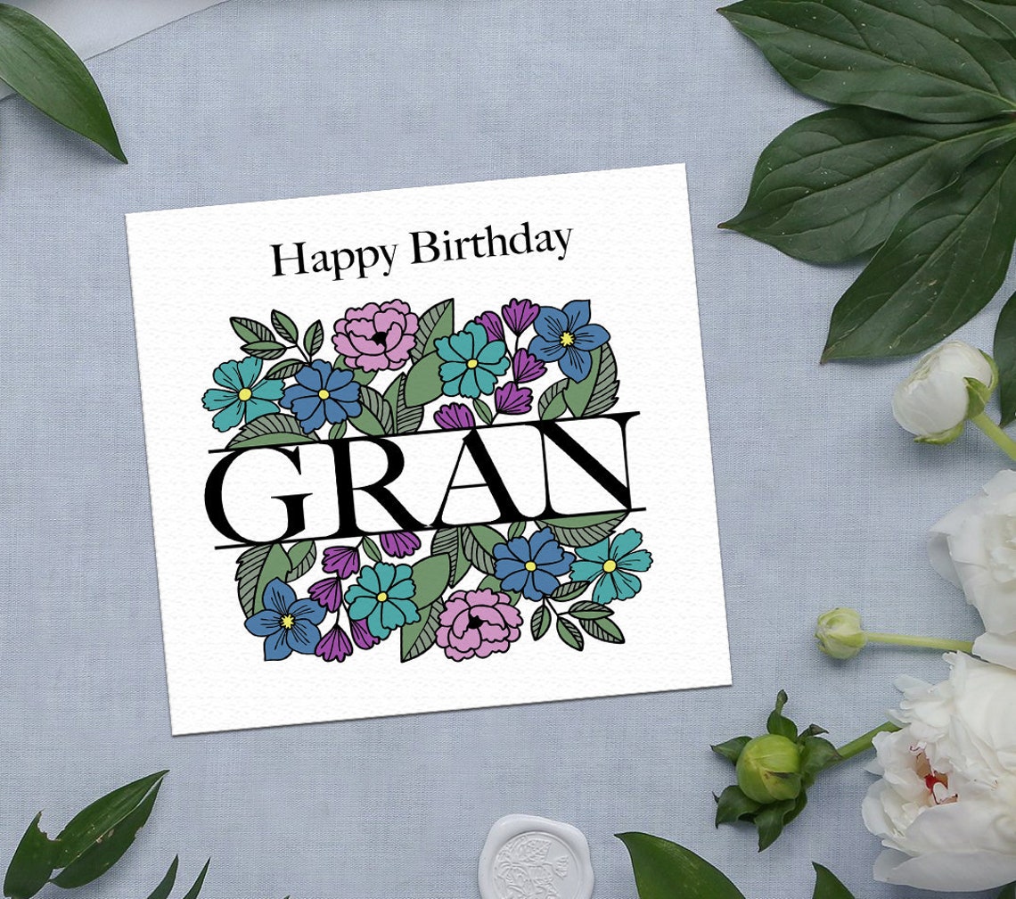 Gran Birthday Card Birthday Card for Gran - Etsy