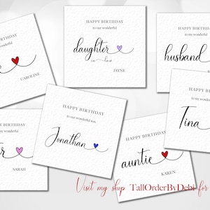 Daughter-in-law Birthday Card, Customised Daughter-in-law Birthday Card ...