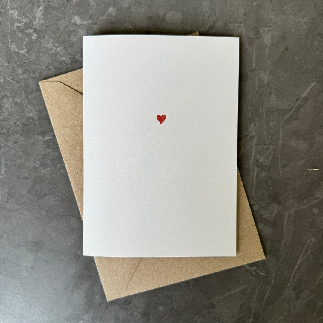 Tiny Love Heart Note Cards, Blank Cards, Small Card, Anniversary Card ...
