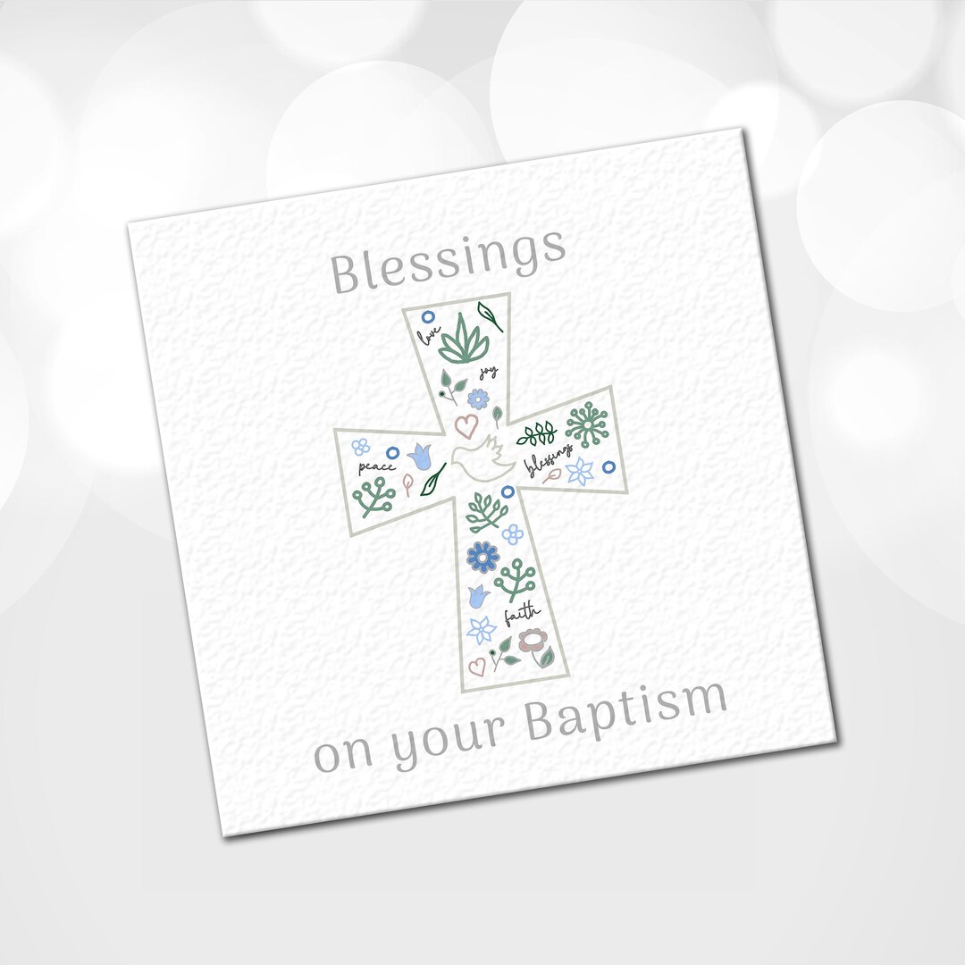 Baptism Card, Christian Baptism Card, Adult Baptism, Child Baptism - Etsy
