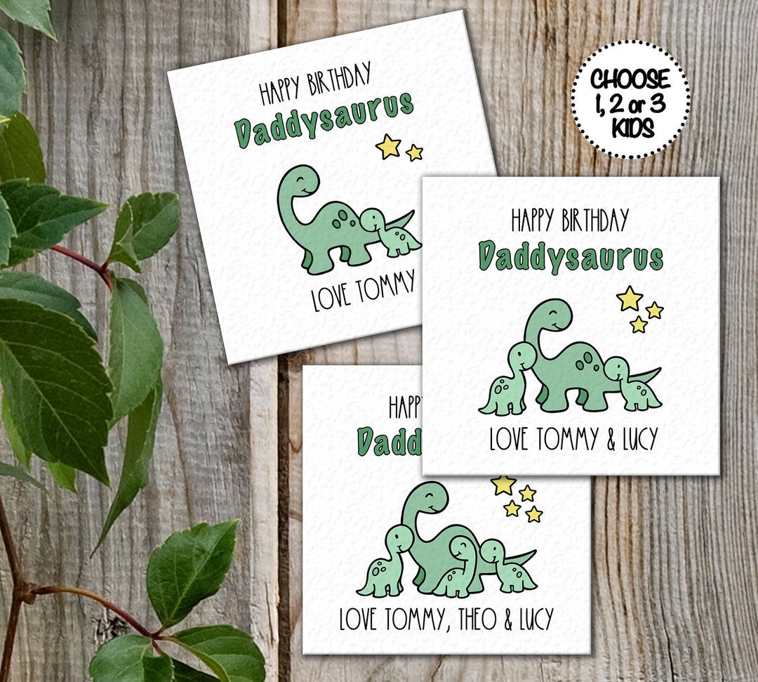 Daddy Birthday Card, Dinosaur Daddy Birthday Card, From the Kids to ...