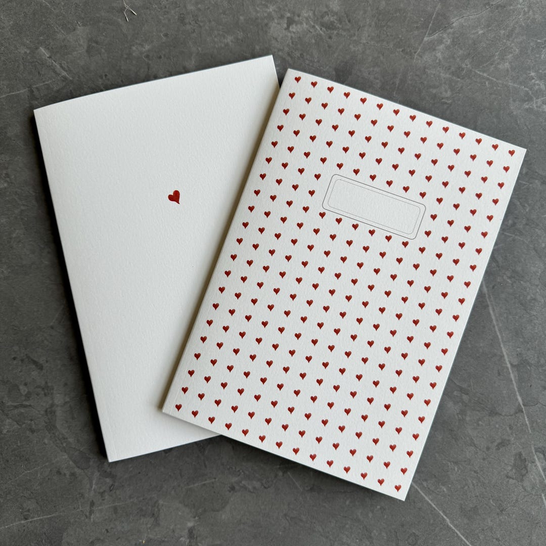 Love Heart Notebook, Stationery Gift for Her, First Anniversary Gift ...