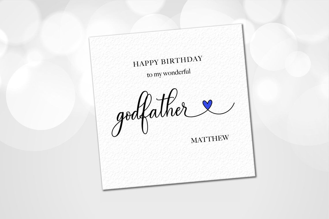 Personalised Godfather Birthday Card, Customised Godfather Birthday ...