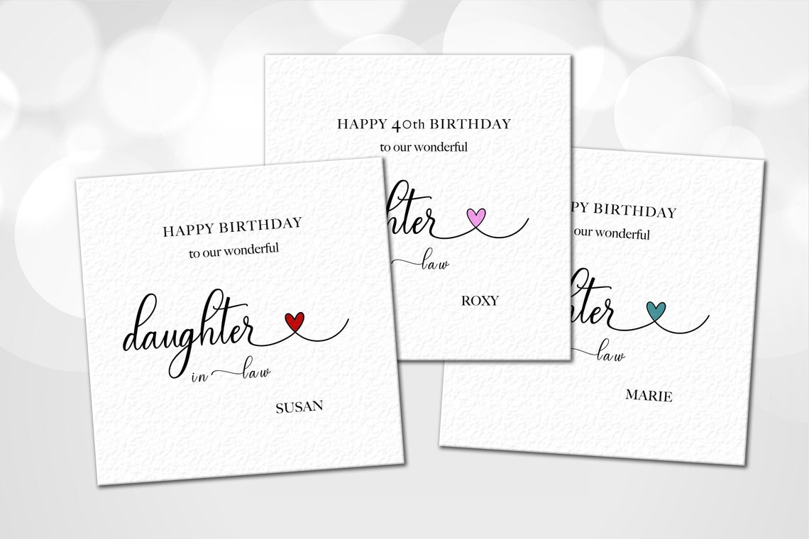 Daughter-in-law Birthday Card, Customised Daughter-in-law Birthday Card ...