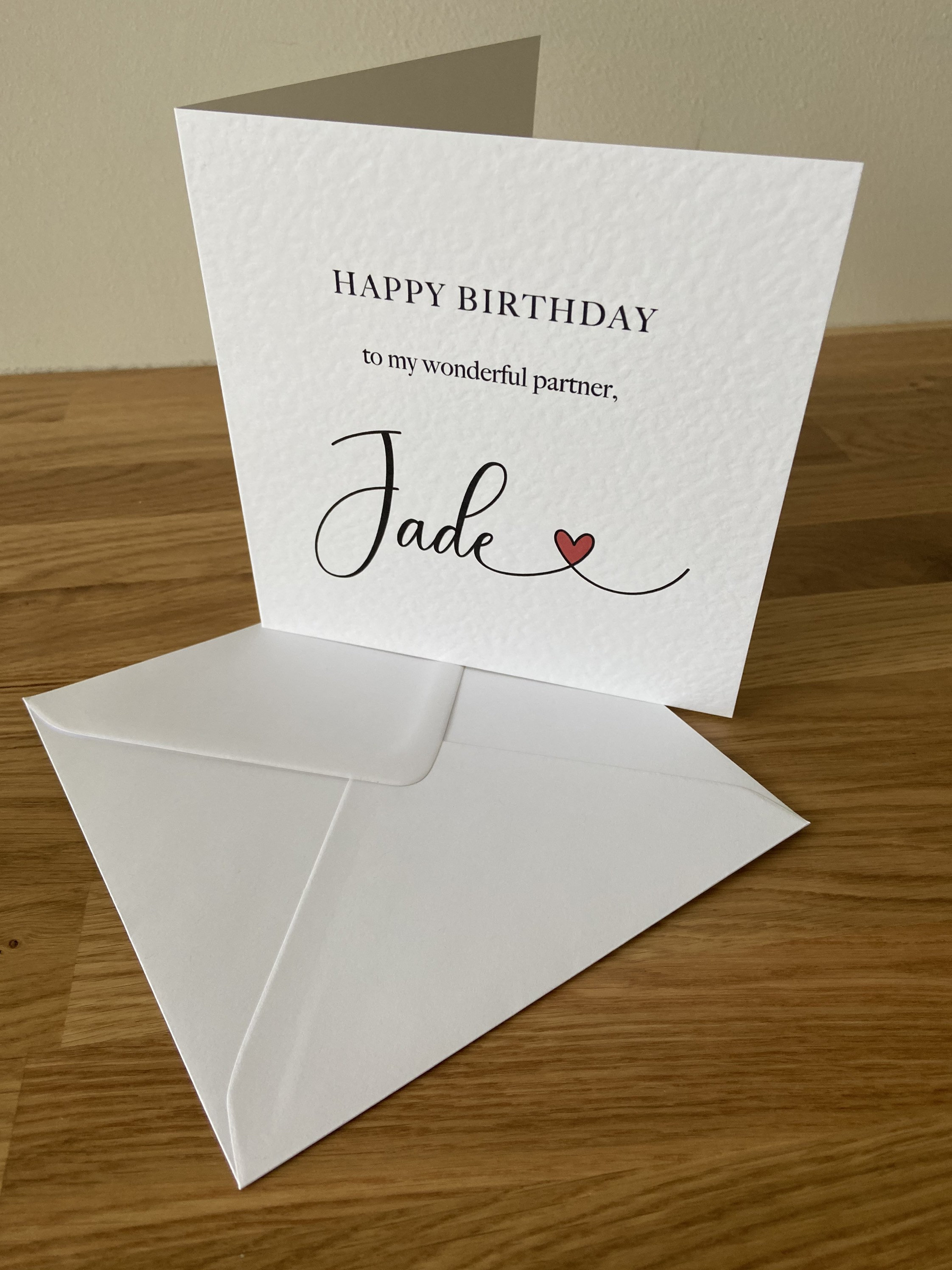 Personalised Partner Birthday Card, Customised Partner Birthday Card - Etsy