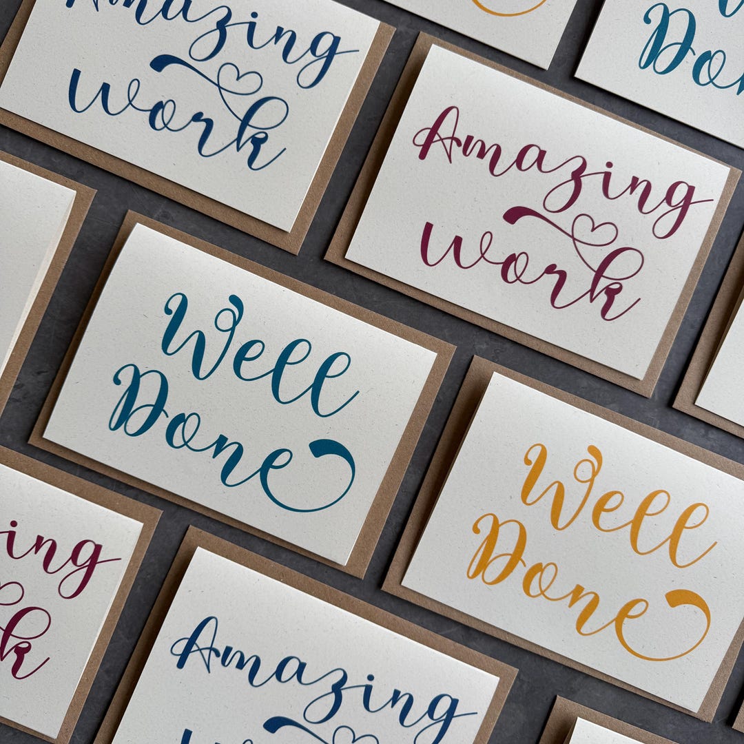 Pack of Well Done and Awesome Work Cards, Congratulations Cards, Good ...