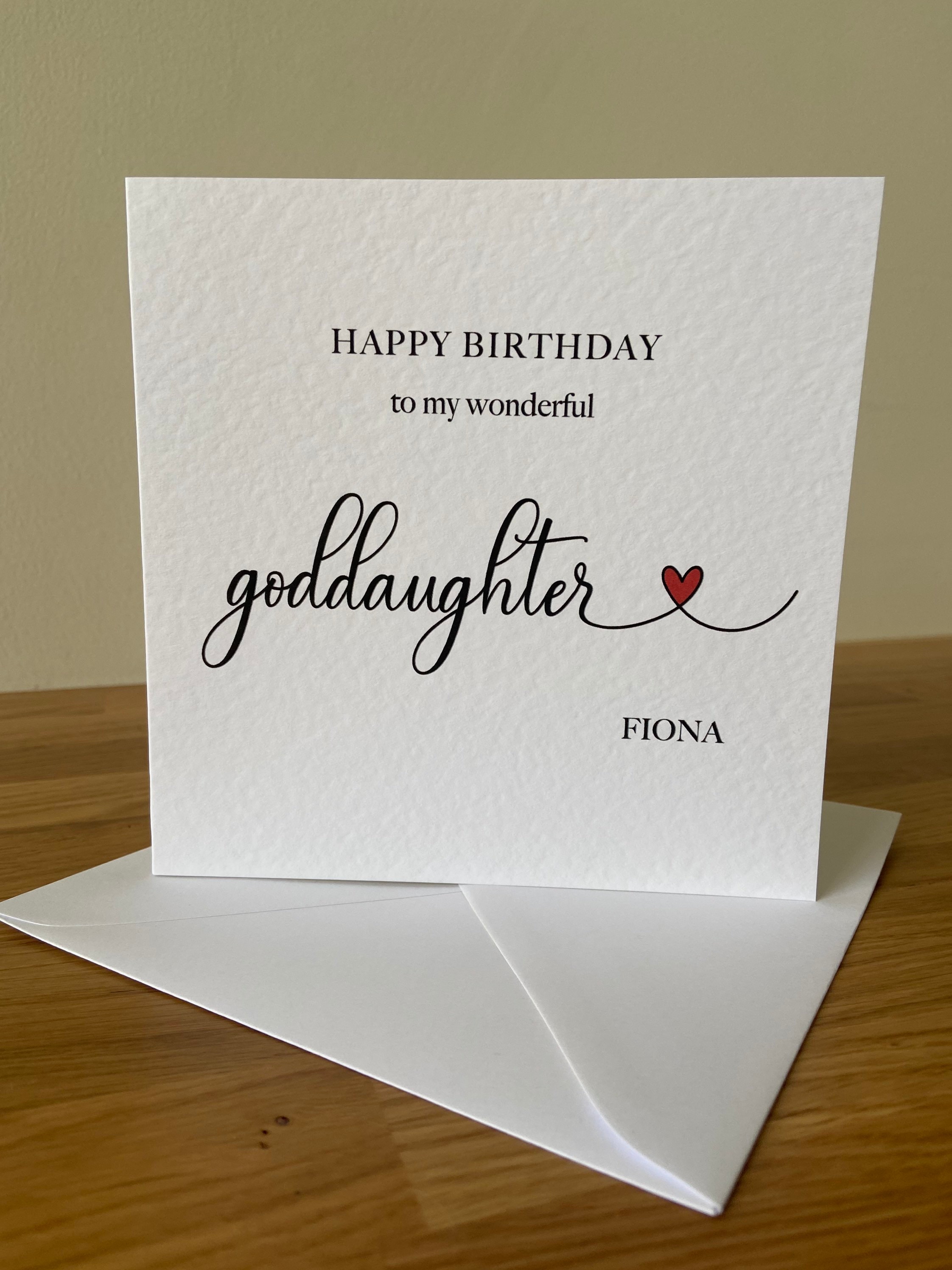 Personalised Goddaughter Birthday Card Customised Goddaughter - Etsy UK