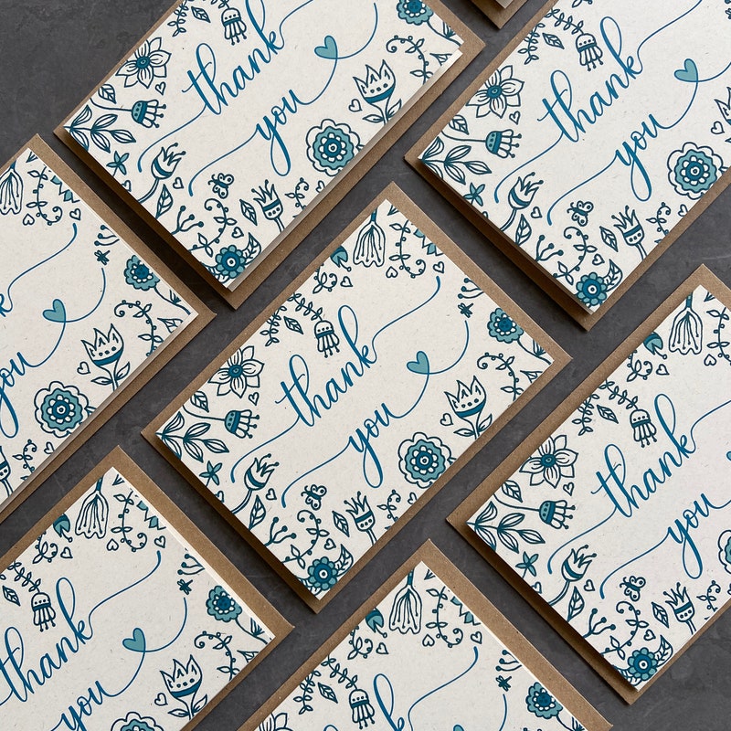 Thank You Note Cards - Etsy