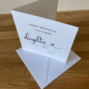 Daughter-in-law Birthday Card, Customised Daughter-in-law Birthday Card ...