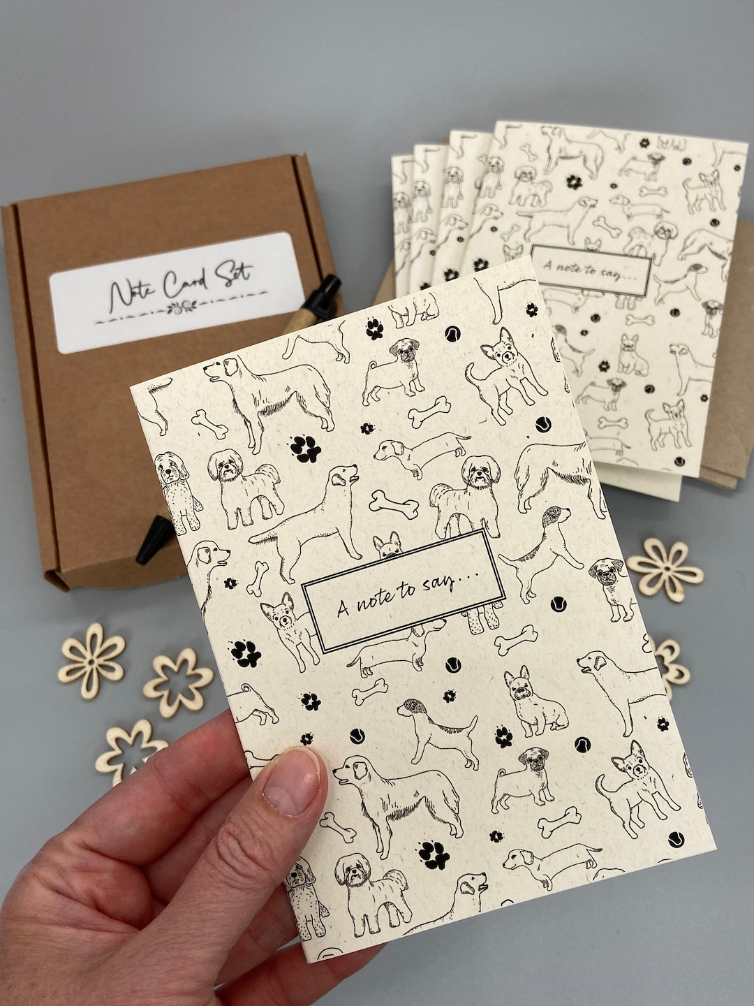 Dog Note Cards, Set of Blank Greeting Cards, Set of Thank You Cards ...