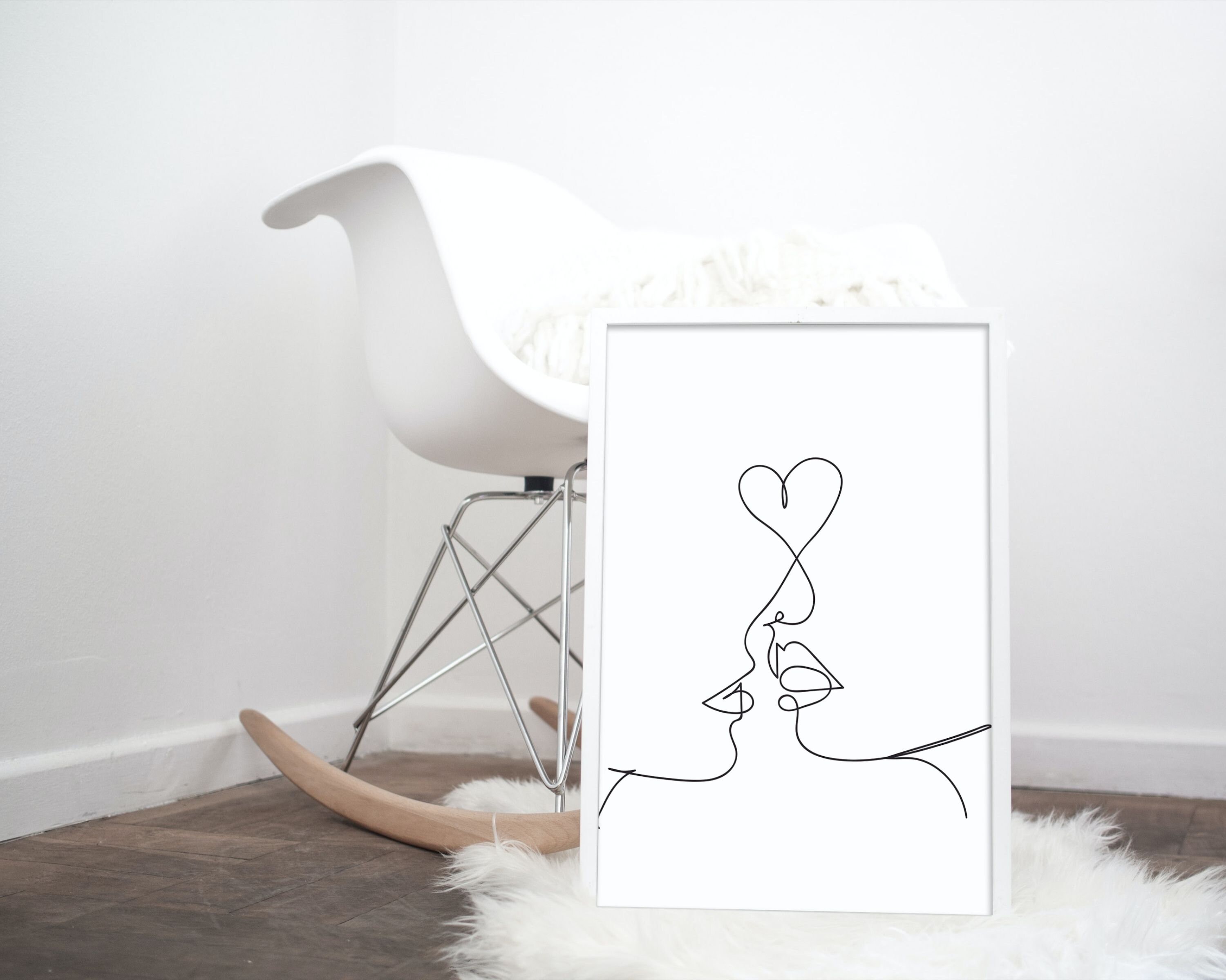 Intimate Art Couple Kiss Line Art Romantic Wall Art Romance Etsy Uk